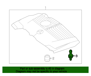 000-993-48-60 - Engine Cover Ball Stud 2014-2023 Mercedes-Benz ...