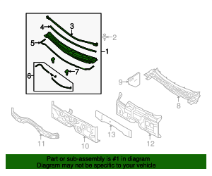 2013-2016 Hyundai Genesis Coupe Cowl Grille 86150-2M500 | QuirkParts