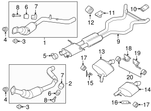 LR054763 - Muffler W/Tailpipe 2014-2017 Land Rover Range Rover Sport ...