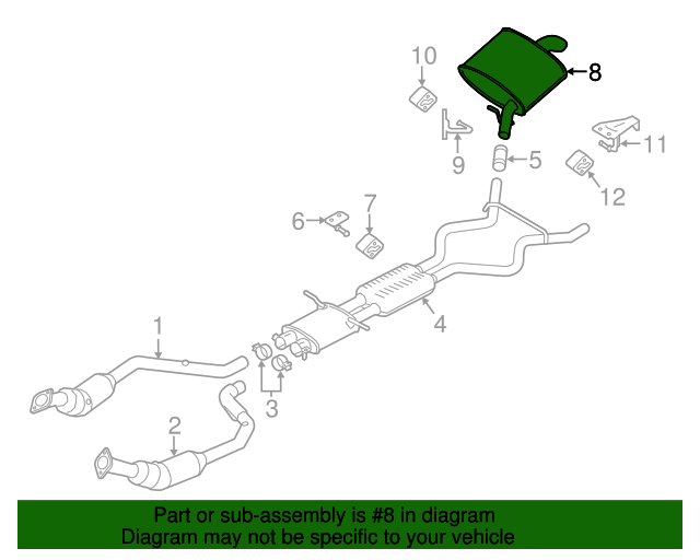 Genuine OEM Muffler & Pipe Part# LR038231 Fits 2013-2020 Land Rover ...