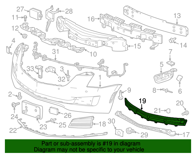 2015-2019 Cadillac ATS Front Lower Grille 22879645 | Paradise GM Parts
