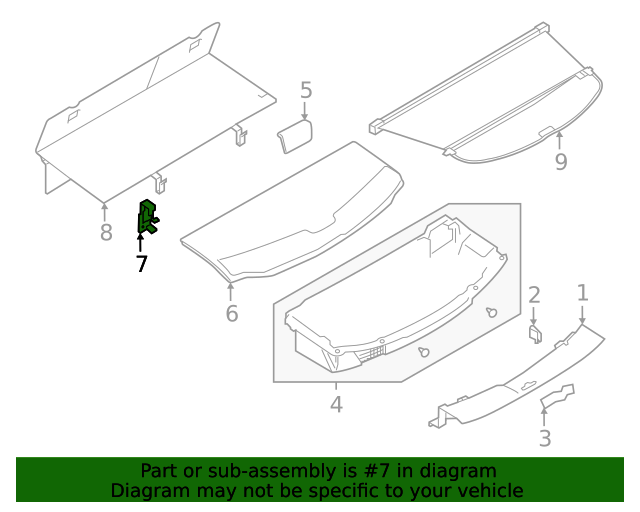 84964-4BC0A - Lid Bracket 2017-2019 Nissan Rogue | Nissan Parts ...
