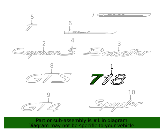 982-853-675-B - Bumper Cover Emblem 2017-2024 Porsche | AutoNationParts.com