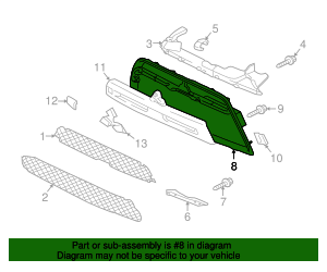 2008-2015 Mitsubishi Lancer Grille Surround 7450A372 | Mitsubishi Parts ...