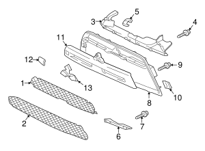 2008-2015 Mitsubishi Lancer Grille Surround 7450A372 | Auto Parts