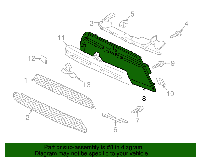 2008-2015 Mitsubishi Lancer Grille Surround 7450A372 | Auto Parts