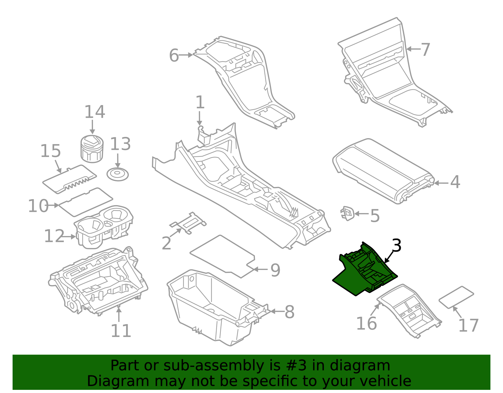 51-16-8-094-346 - Console, Miko, rear, Silverstone 2020-2025 BMW M8 ...