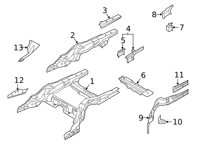 2019-2024 BMW Extension, side member, upper left 41-00-7-499-087 ...