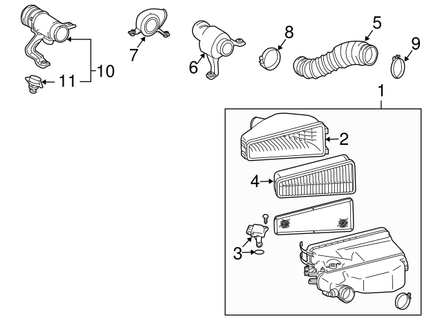 2008-2009 Toyota FJ Cruiser Air Filter Valve 17743-75010 | Toyota Parts ...