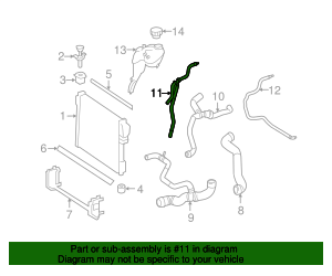 221-501-17-25 - Engine Coolant Overflow Hose 2010-2014 Mercedes-Benz ...