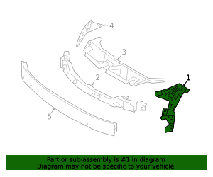 177-885-18-00-65 - Bumper Cover Support Rail 2019-2022 Mercedes-Benz A ...