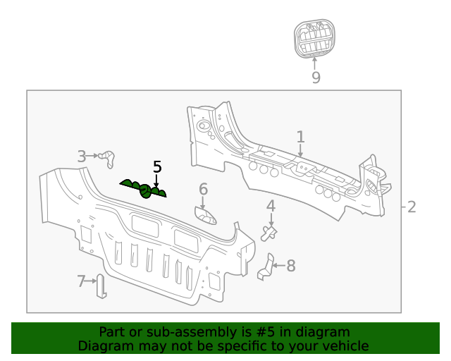 23210453 - Passenger Side Rear Bumper Fascia Bracket 2018-2023 GM ...