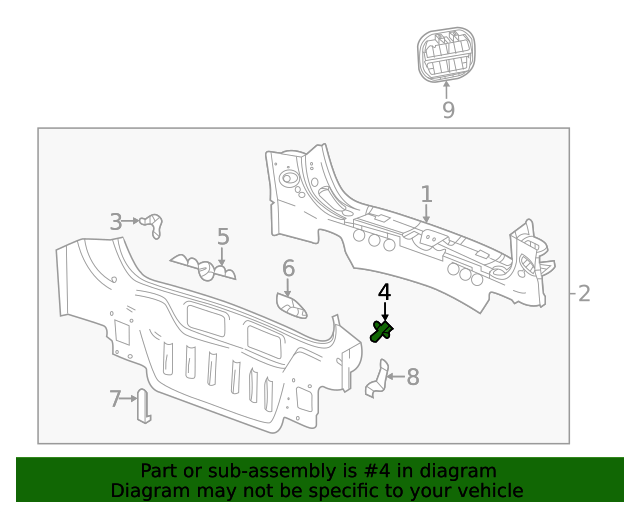 2018-2024 GM Body Side Rear Compartment Lid Bumper Bracket 22977961 GM ...