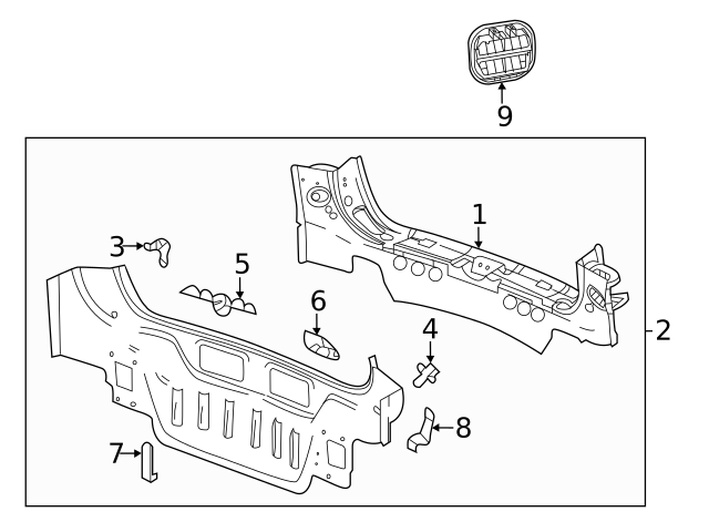 2018-2024 GM Rear Bumper Fascia Bracket 23210451 GM | GMPartsDirect.com