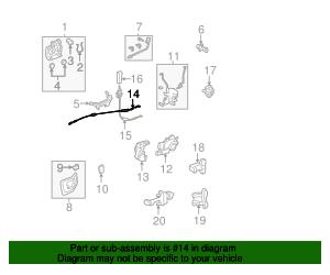 2006-2014 Honda Ridgeline Control Cable 72131-SJC-A00 | Cheaper Honda Parts
