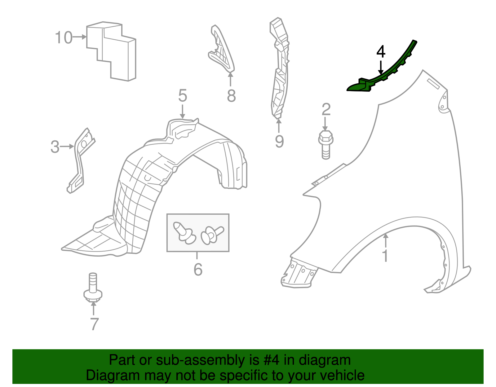 2013-2019 Nissan Versa Fender Cover 66895-3AN0A | Jenkins Nissan Of ...