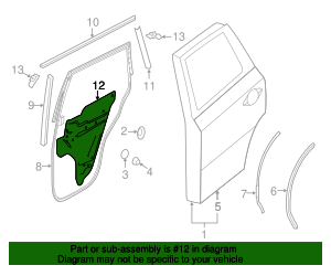 2014-2019 Nissan Pathfinder Water Shield - Passenger Side (RH) 82860 ...