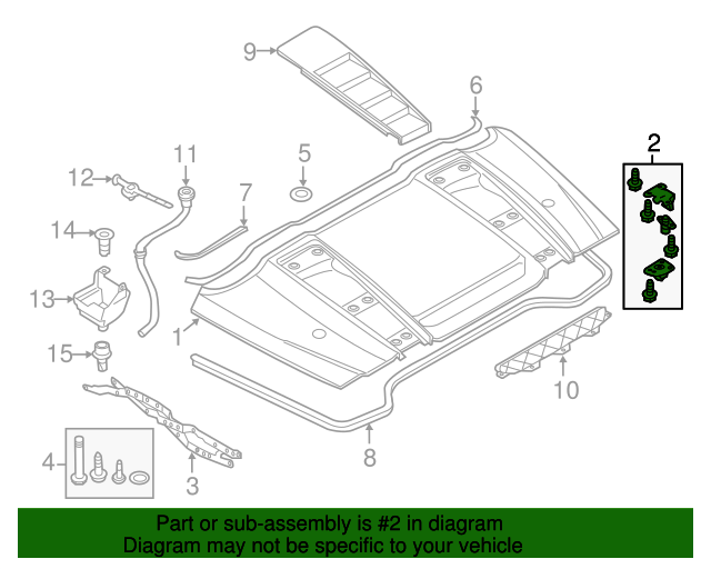 427-898-825-B - Mount Kit 2011-2015 Audi R8 | Audi OEM Parts