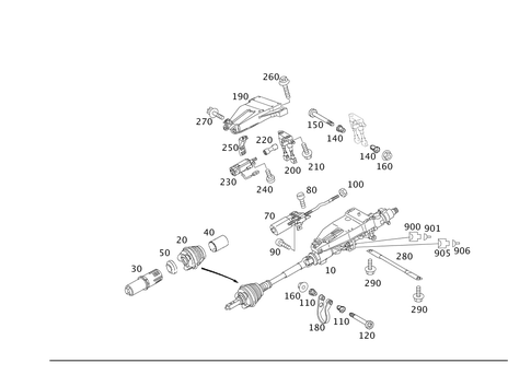 Steerg. Column Jacket Tube & Steerg. Shaft for 2005 Mercedes-Benz SL 55 ...