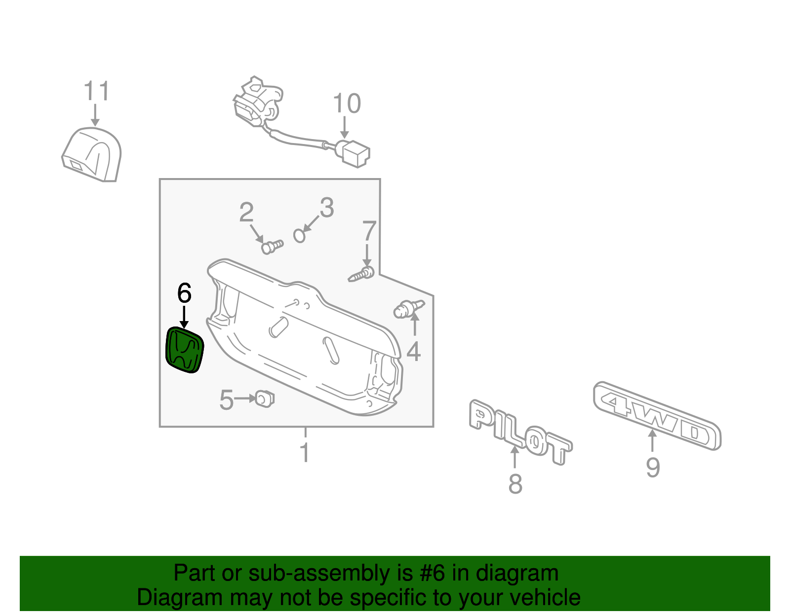 2003-2008 Honda Pilot 2003-2008 Honda Pilot - Emblem Front Grille (H ...