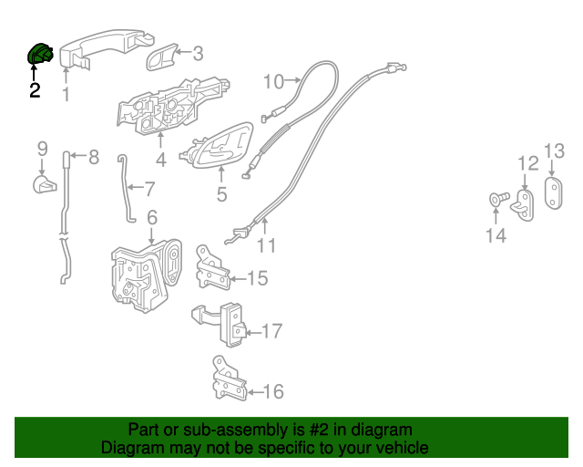 2015-2022 GM Bezel-Front S/D Lk Cylinder *Black 84768589 | TascaParts.com