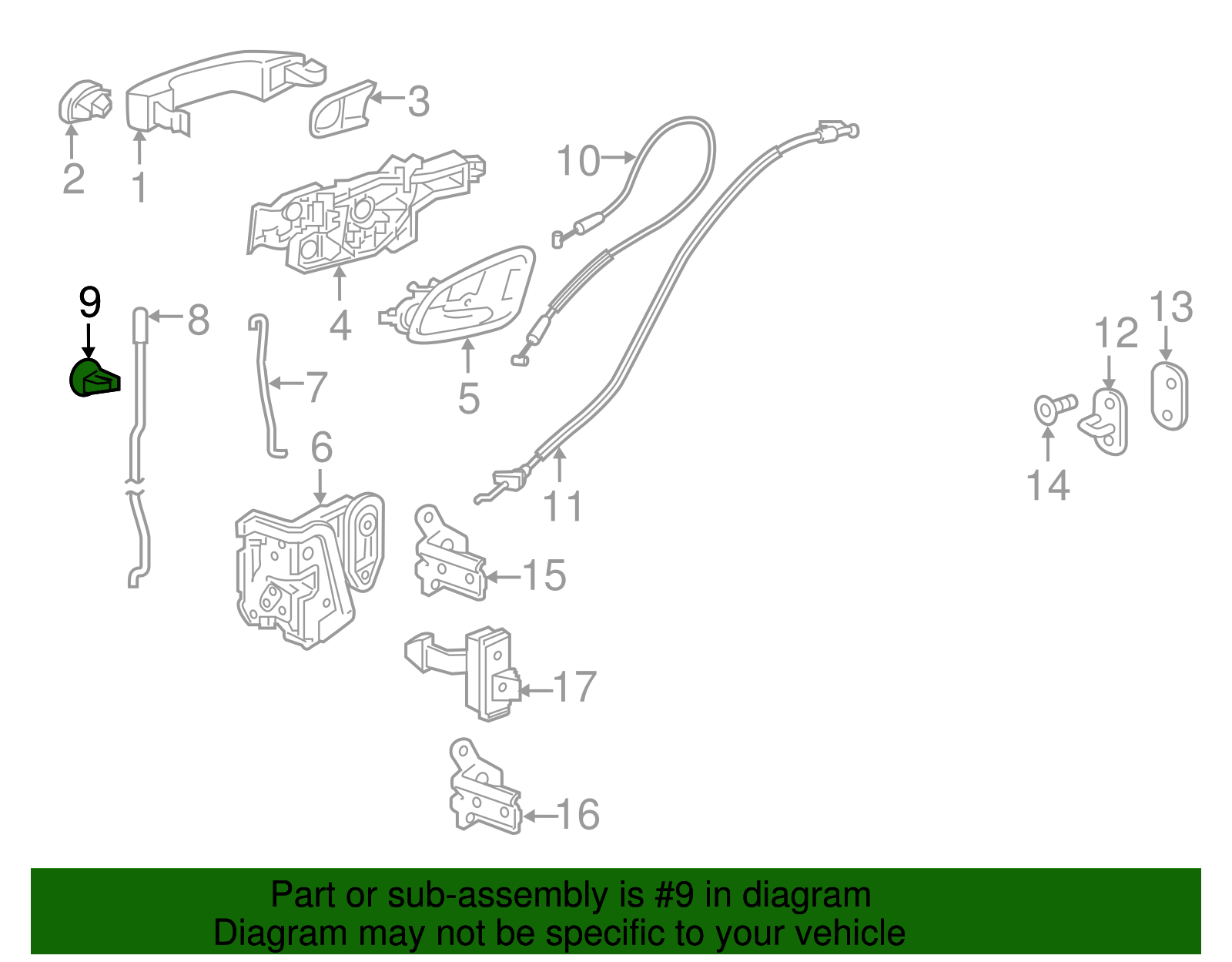 2015-2023 GM Door Lock Rod Clip 20908489 GM | GMPartsDirect.com