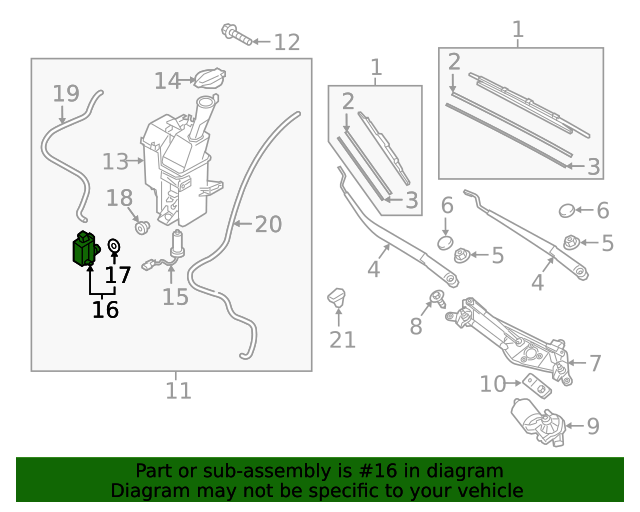 2006-2025 Hyundai Washer Pump 98510-2J500 | OEM Parts Online