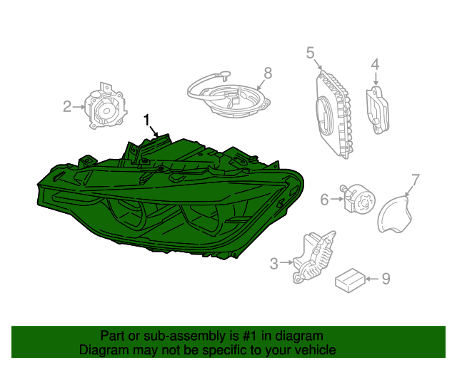Genuine BMW 63-11-8-492-469 | Composite Headlamp | FREE Shipping on ...