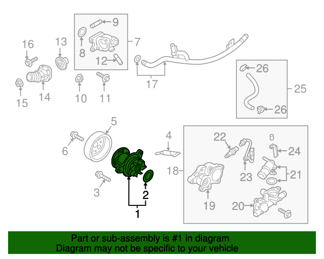 25100-03800 - Water Pump - 2017-2020 Hyundai Elantra | World OEM Parts ...