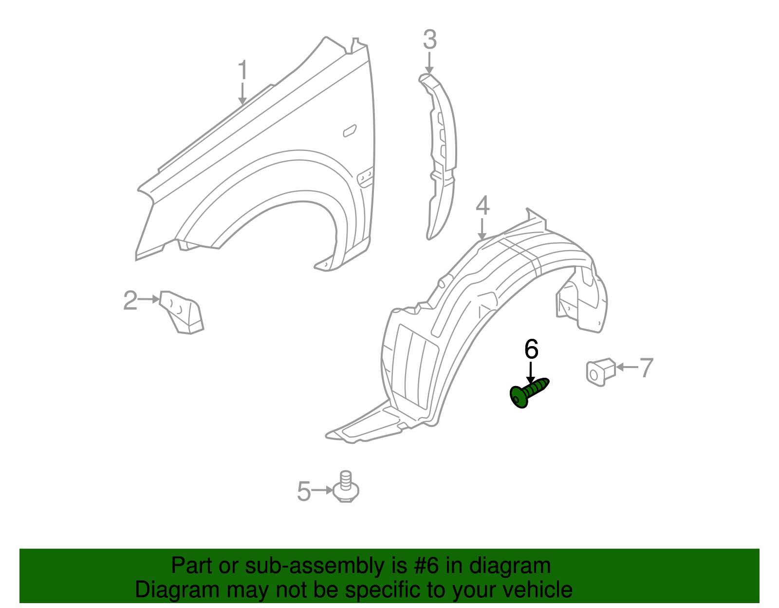 2003-2024 Kia Fender Liner Screw 12493-05207B | OEM Parts Online