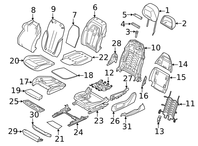 52-10-8-071-271 - Cover, Comfort backrest, perf. lthr, LE 2018-2023 BMW ...