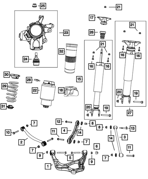 Rear Suspension and Cradle for 2013 Jeep Grand Cherokee | CHAPMAN CJDR Parts