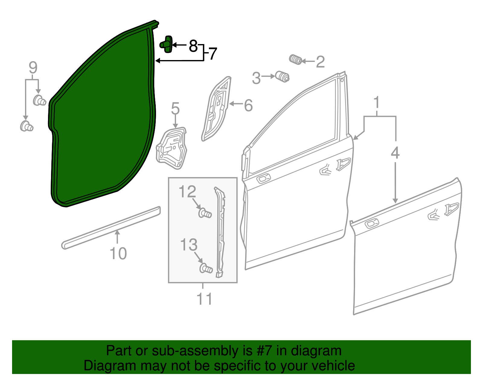 72350-THR-A01 - Door Seal 2018-2024 Honda Odyssey | AutoNation Parts