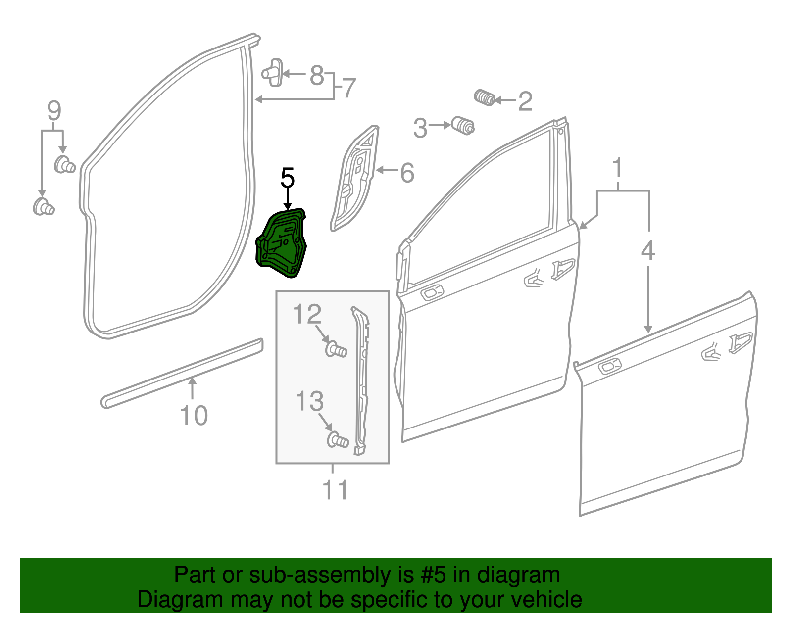 72321-THR-A01 - Seal A R Front Door Hole - 2018-2020 Honda Odyssey ...
