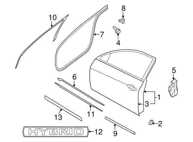2003-2023 Nissan Door Seal Clip 01553-08961 | OEM Parts Online