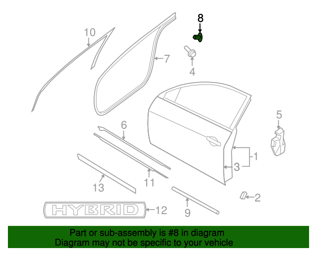 2003-2023 Nissan Door Seal Clip 01553-08961 | OEM Parts Online