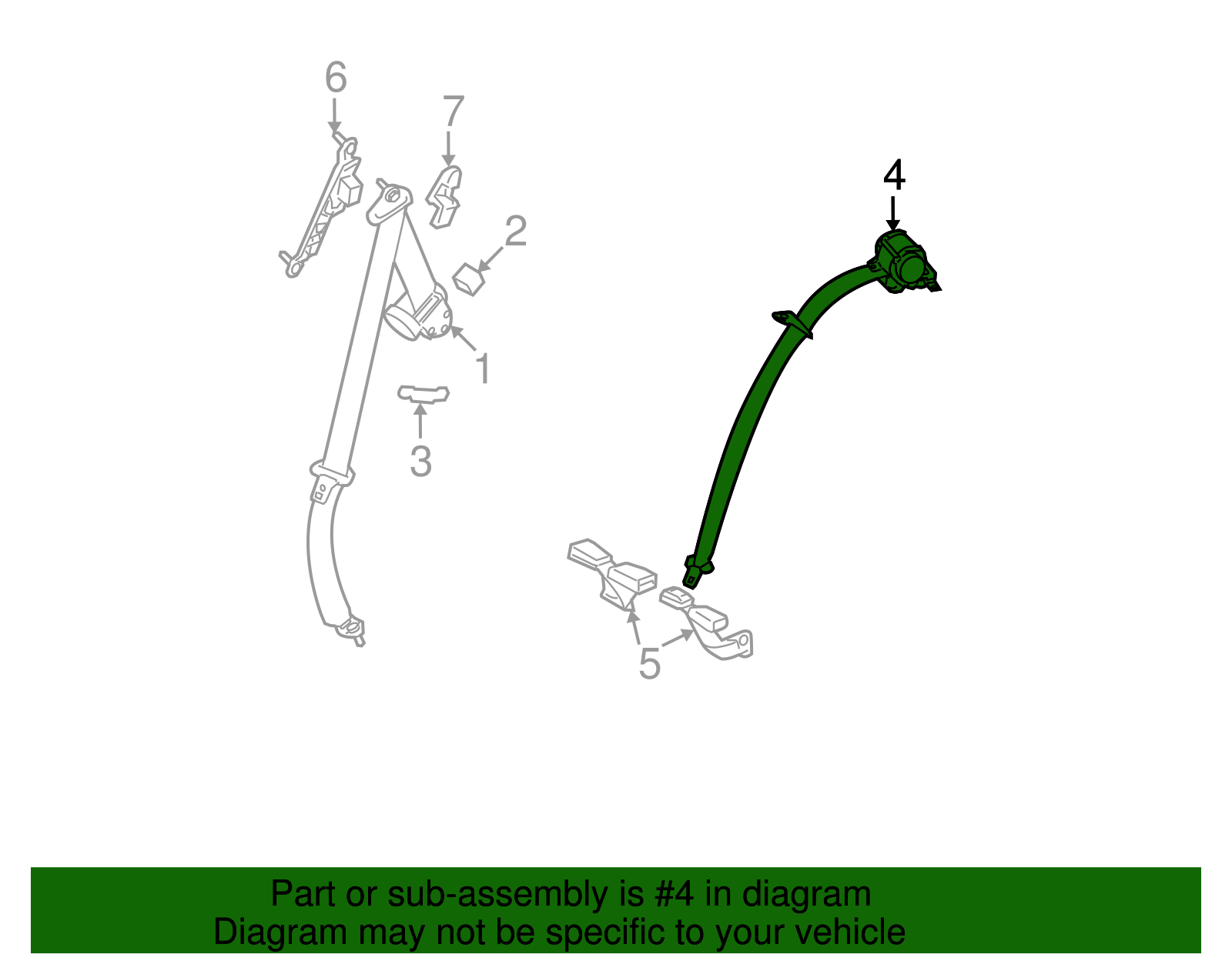 2010-2015 Nissan Center Belt Assembly 88854-JM11B | Temecula Nissan Parts