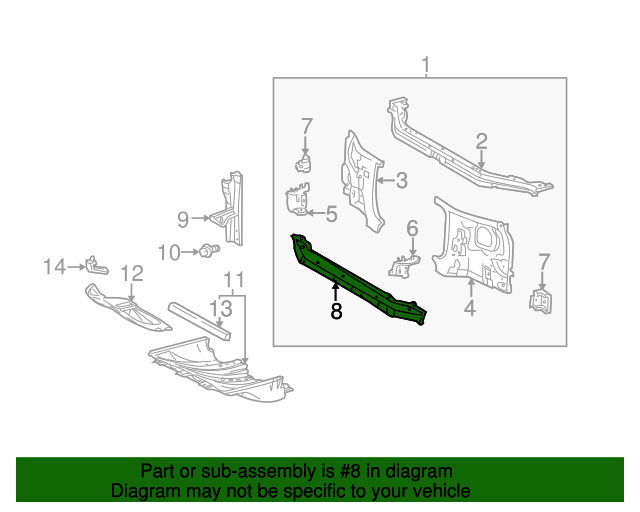 2000-2006 Toyota Tundra Cross-Member 57104-0C010 | Toyota Parts Center