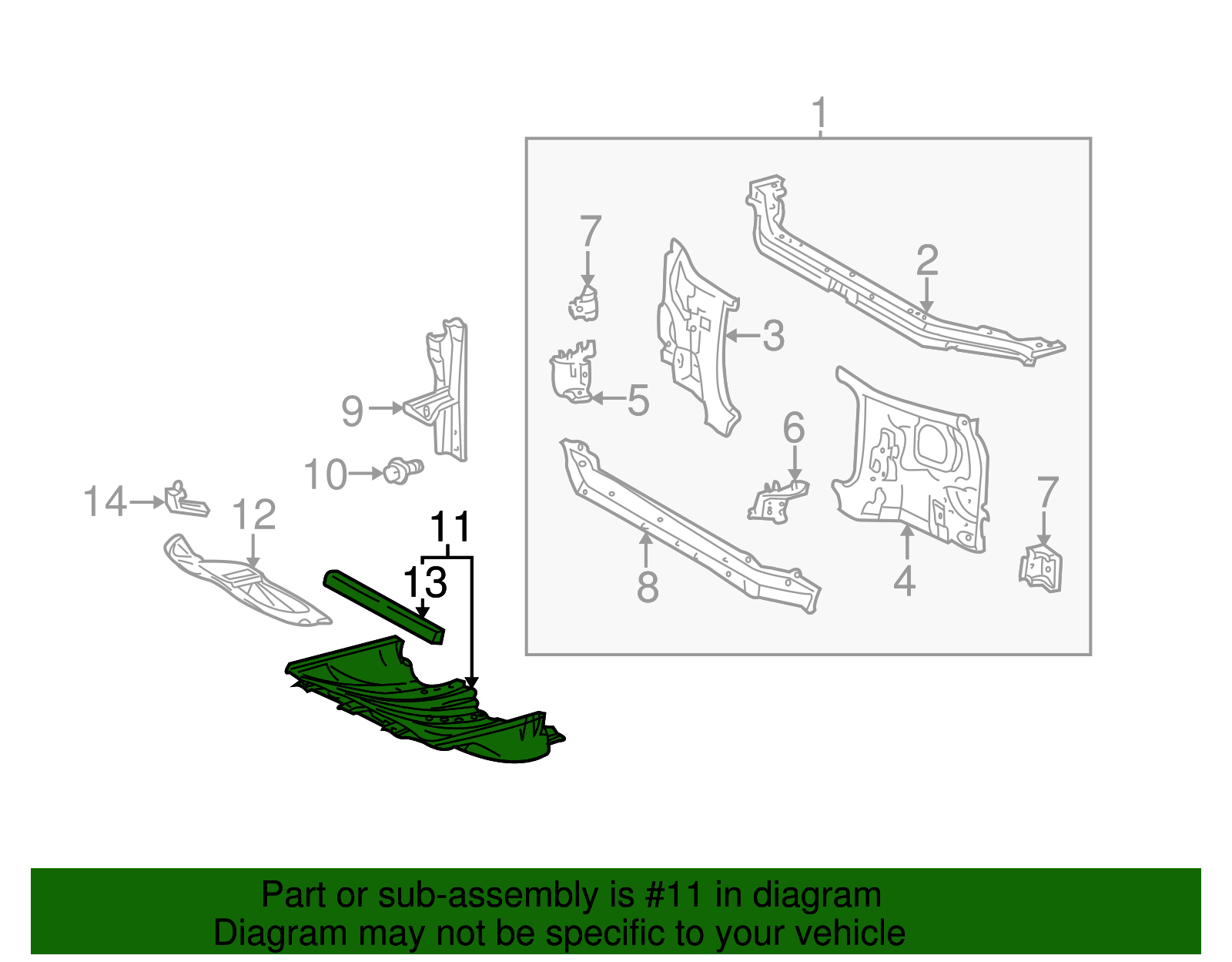 51405-34010 - Radiator Support Splash Shield 2000-2007 Toyota ...