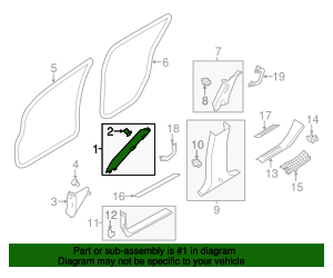 G6911-1A60A (g69111a60a) - 2016-2020 Infiniti QX80 Windshield Pillar ...