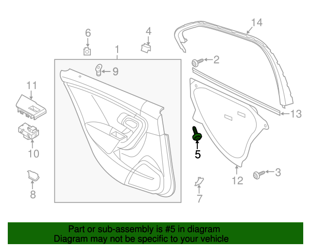 Genuine Door Trim Panel Screw for 2010-2011 Saab 9-5 | Part# 90561305 ...