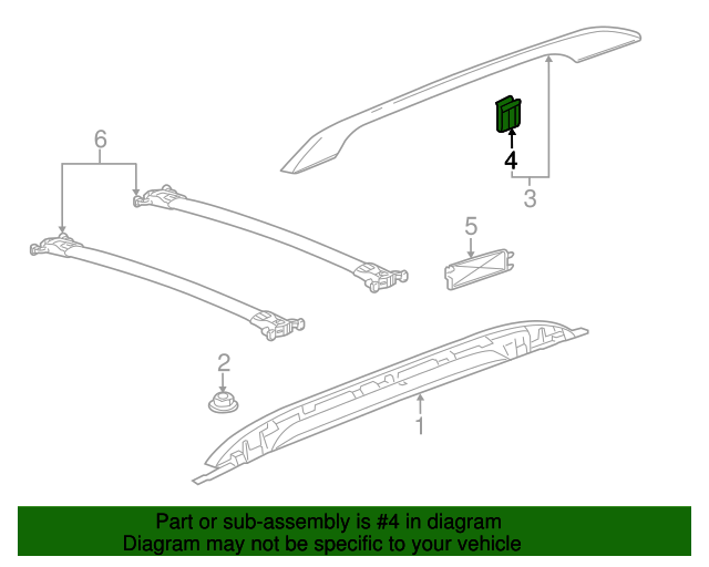 2010-2017 GM Luggage Carrier Side Rail Retainer 11610770 ...