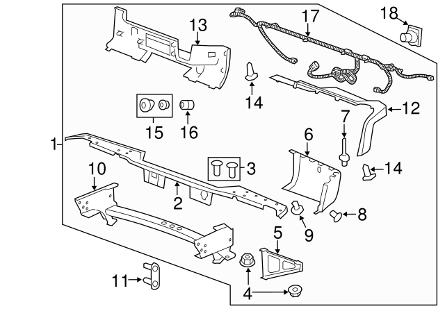 2007-2013 GM Bumper Face Bar Bolt 11518660 | TascaParts.com