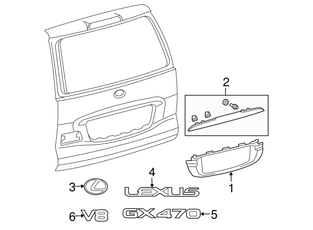 2003-2009 Lexus GX470 License Shield 75132-60070 | OEM Parts Online