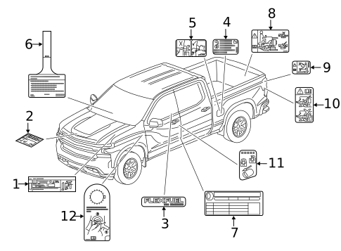 Labels for 2020 Chevrolet Silverado 1500 | GM Outlet
