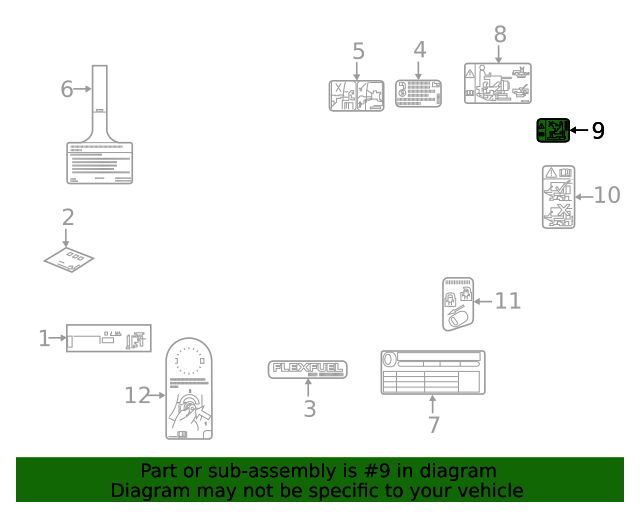 2022-2024 GM Label 85519152 GM | GMPartsDirect.com