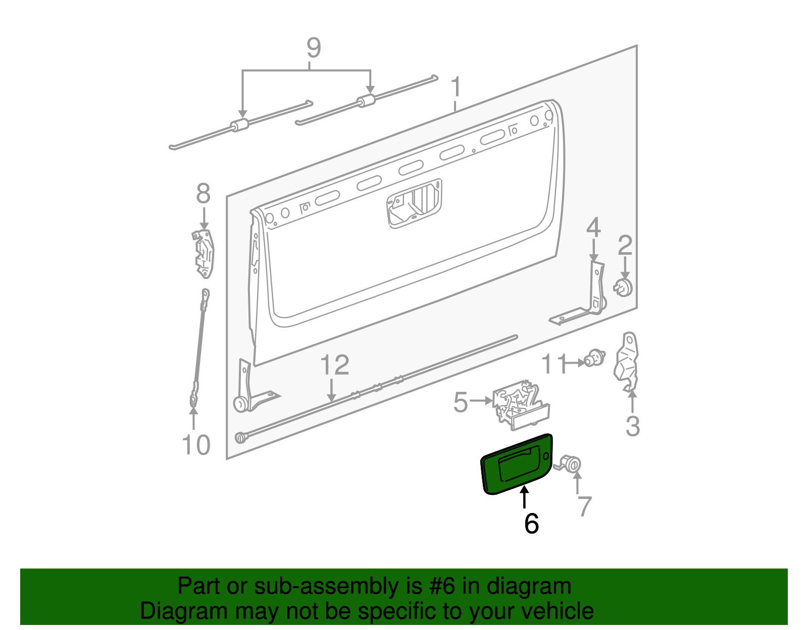 22755303 - Pickup Box Tailgate Latch Handle Bezel 2007-2014 GM | Big 3 ...