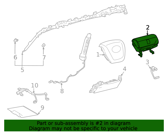 73960-0E111 - Air Bag Assembly Instr Longo Toyota Parts