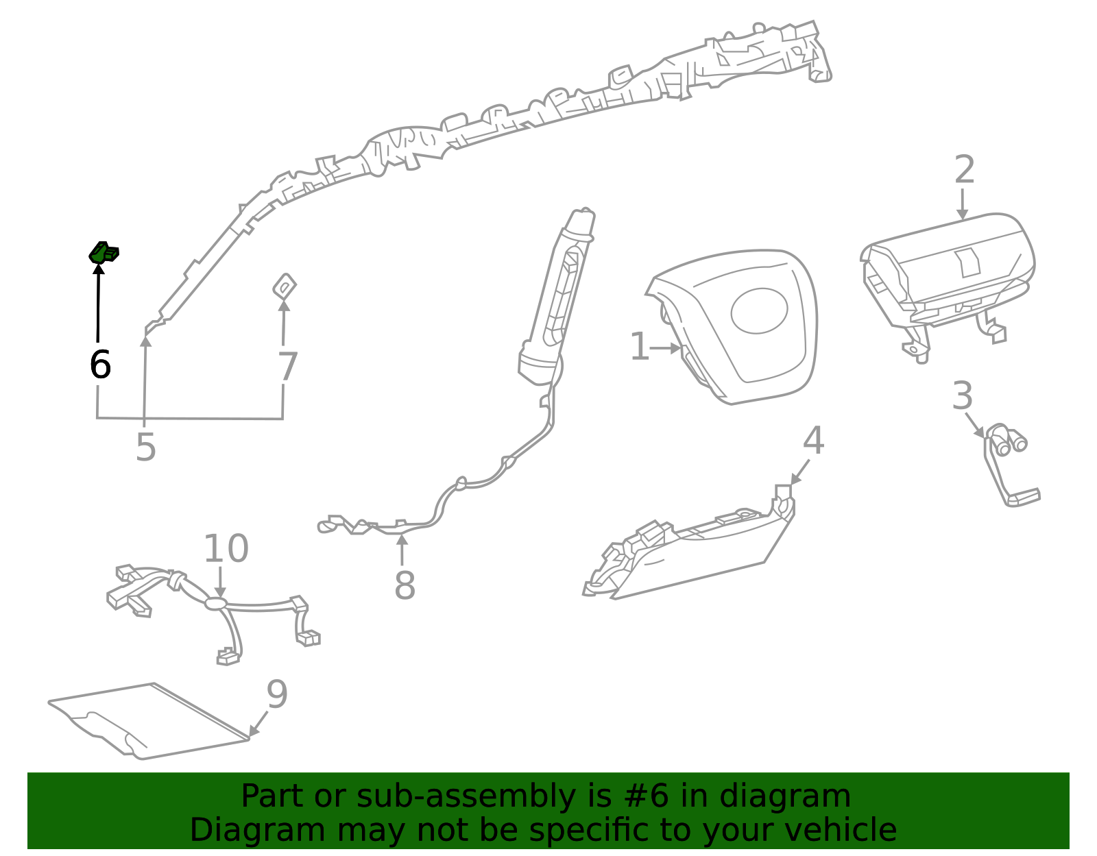 2013-2025 Toyota Curtain Air Bag Clip 90467-18017 | OEM Parts Online