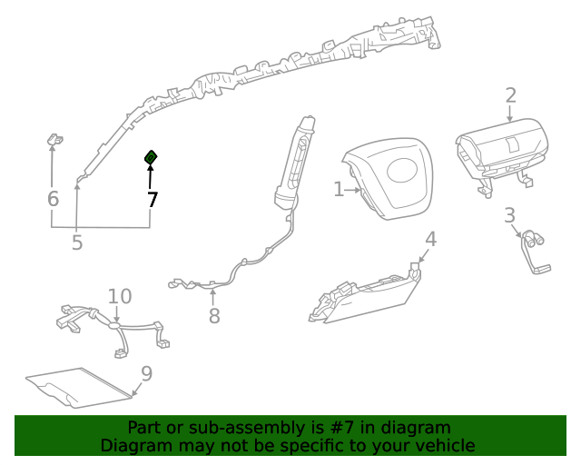2015-2022 Toyota Head Air Bag Spacer 62189-42010 | Toyota Parts Center